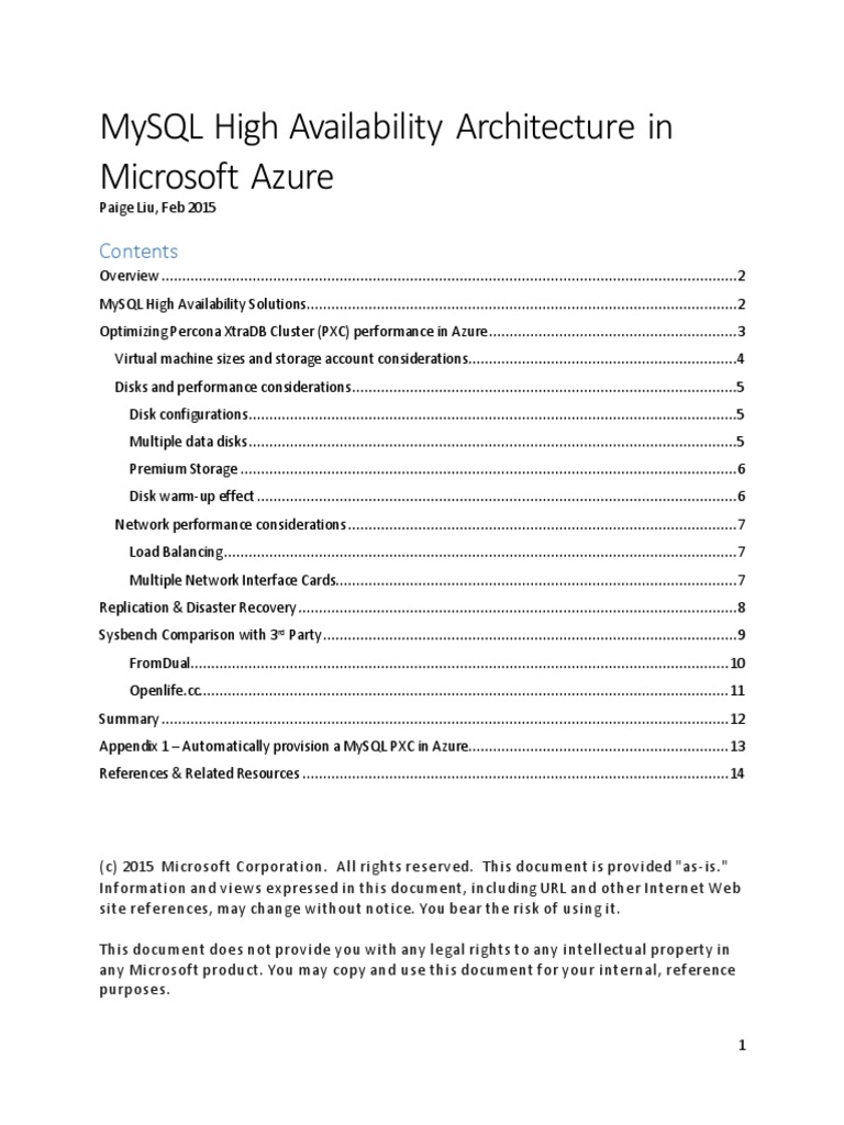 MySQL HADR Solution in Azure | PDF | Computer Cluster | Replication (Computing)