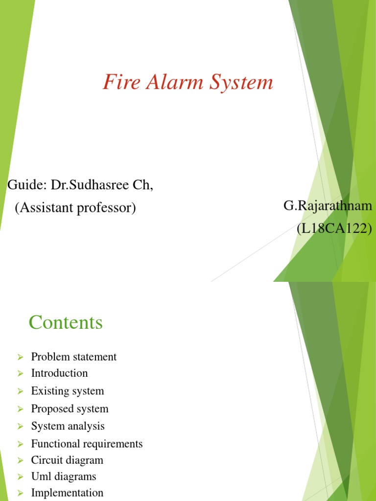Fire Alarm System: Guide: DR - Sudhasree CH, (Assistant Professor ...