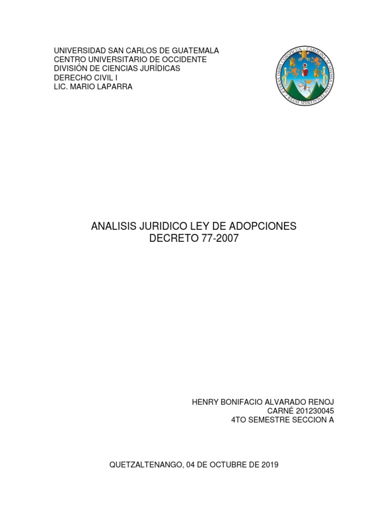 Análisis Ley de Adopciones | PDF | Adopción | Familia