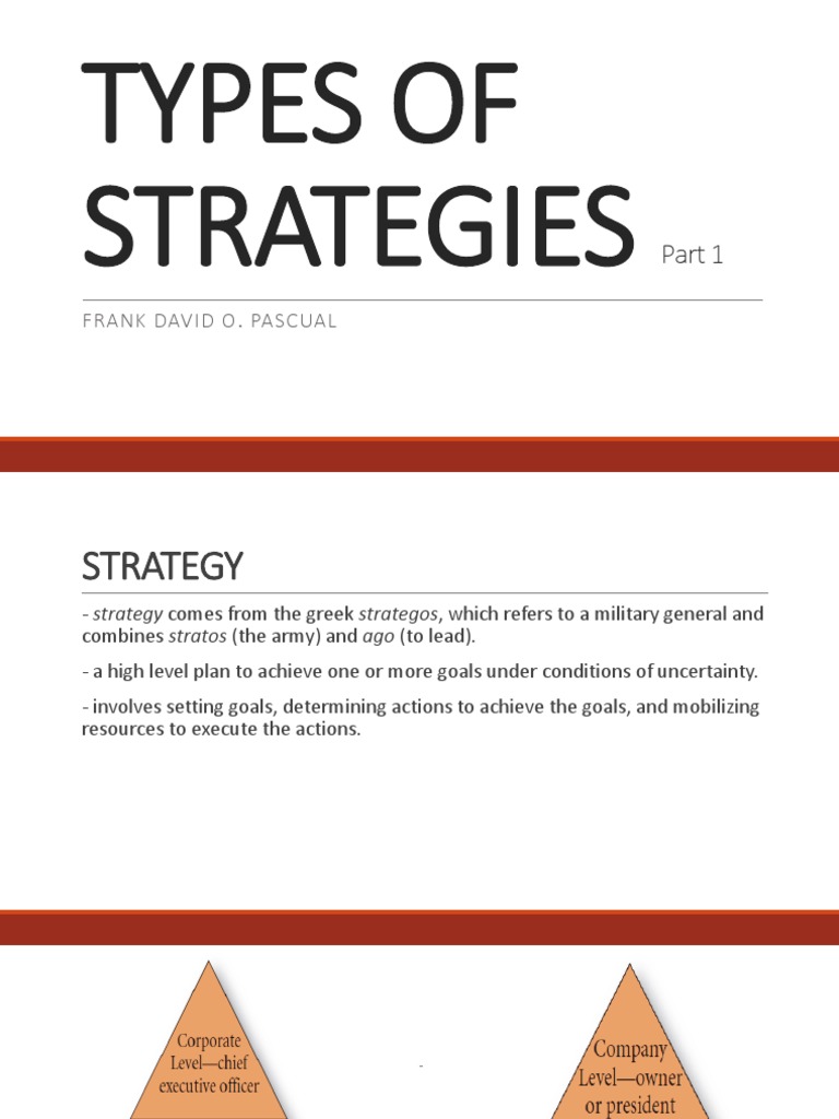 Types of Strategies: Frank David O. Pascual | PDF | Supply Chain ...