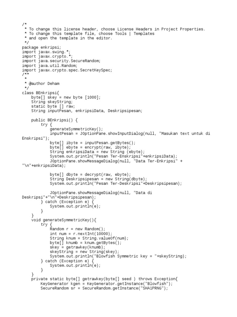 Blowfish Pake Java Netbean | PDF | Cipher | Cryptography