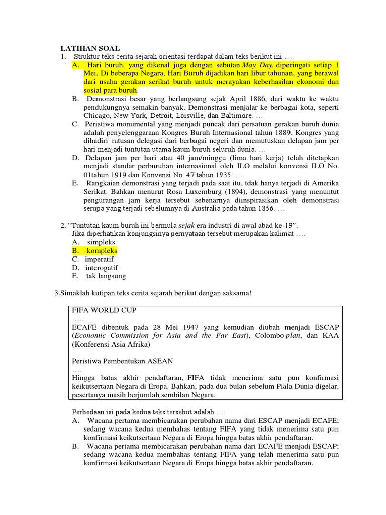 Latihan Soal BINDO 12 | PDF