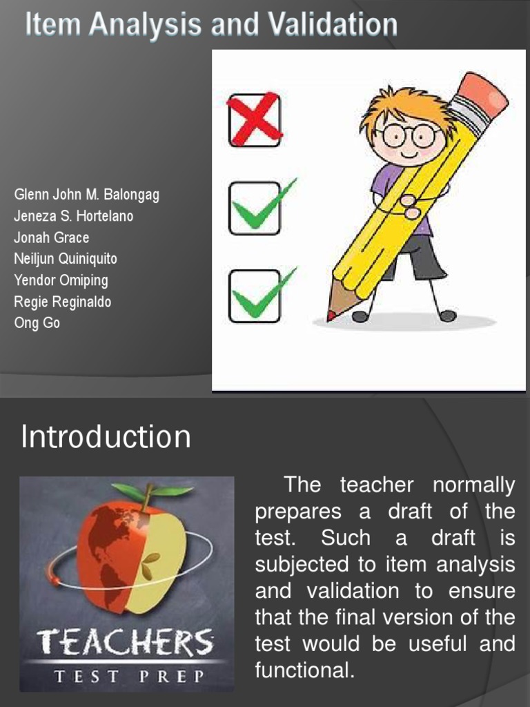 Item Analysis and Validation in Testing | PDF | Test (Assessment ...