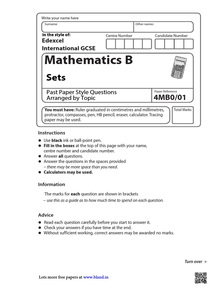 Sets Past Paper Questions | PDF | Integer | Teaching Mathematics