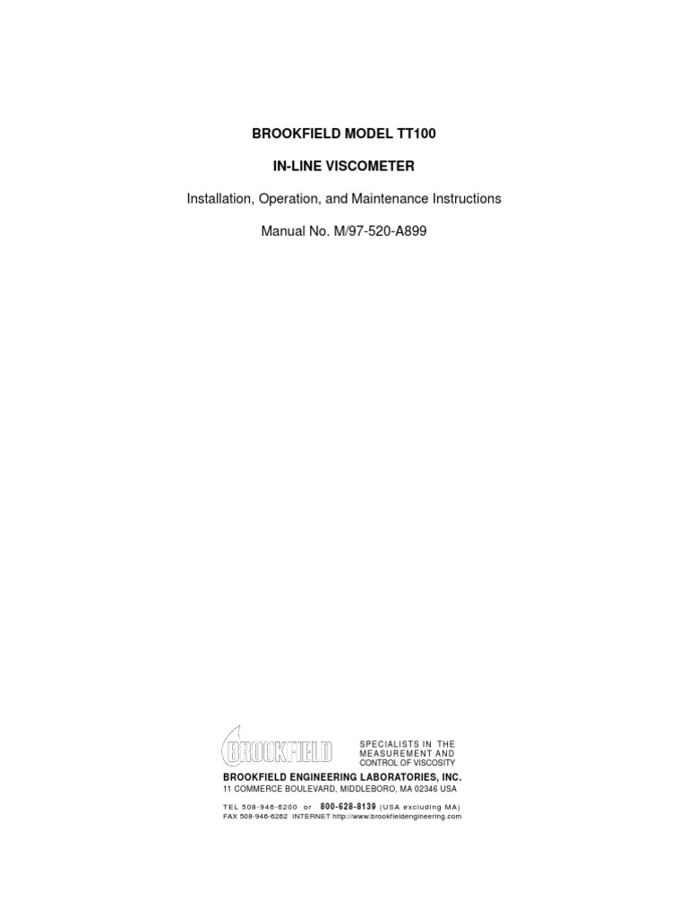 TT100 Manual | PDF | Electric Motor | Viscosity