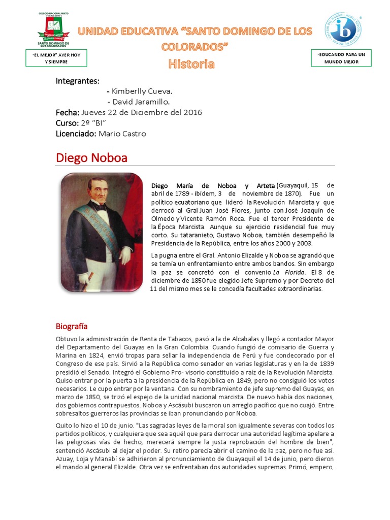 Biografia Noboa Diego | PDF | Gobierno