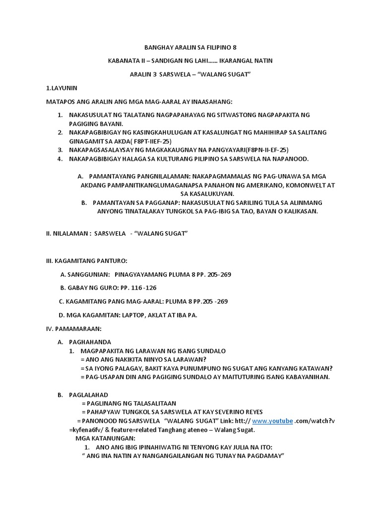 Banghay Aralin Sa Filipino 8 Second Grading | PDF