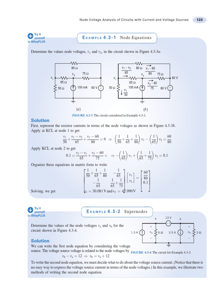 Node Voltage Analysis Examples | PDF | Electrical Network | Network ...