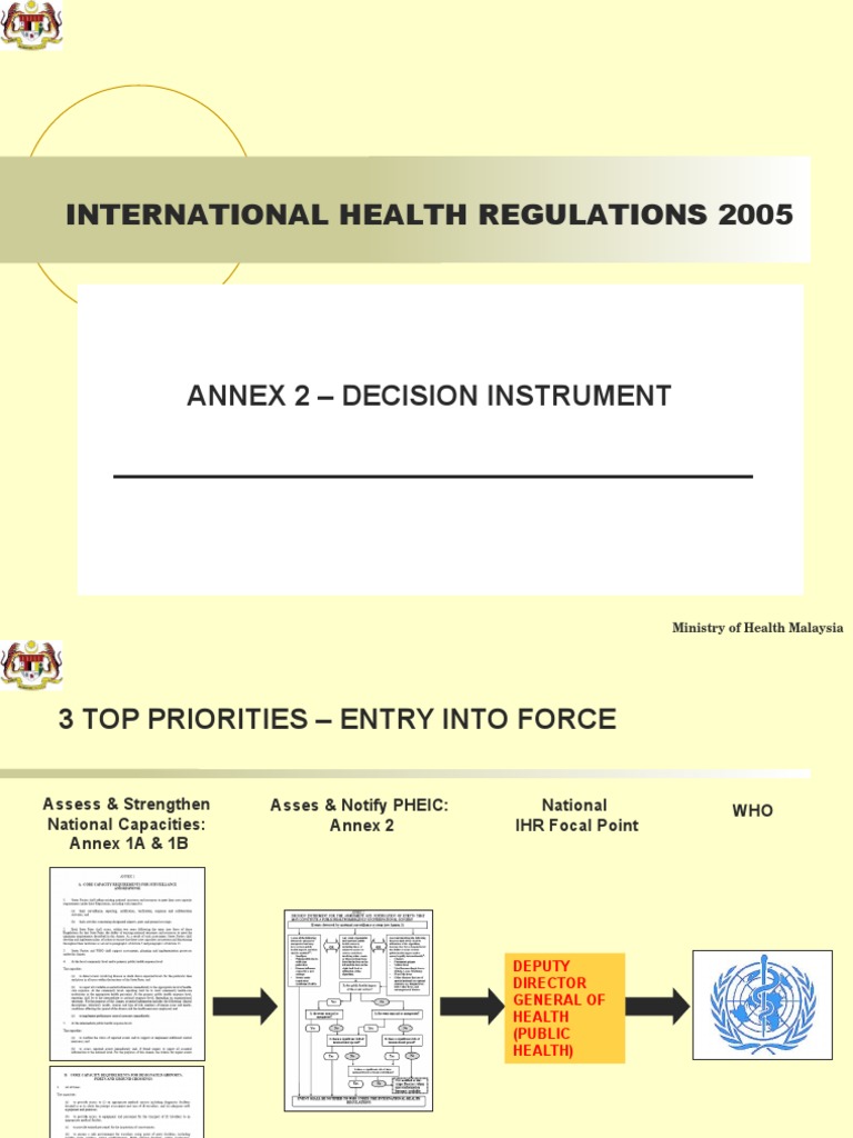 International Health Regulations 2005: Annex 2 - Decision Instrument ...