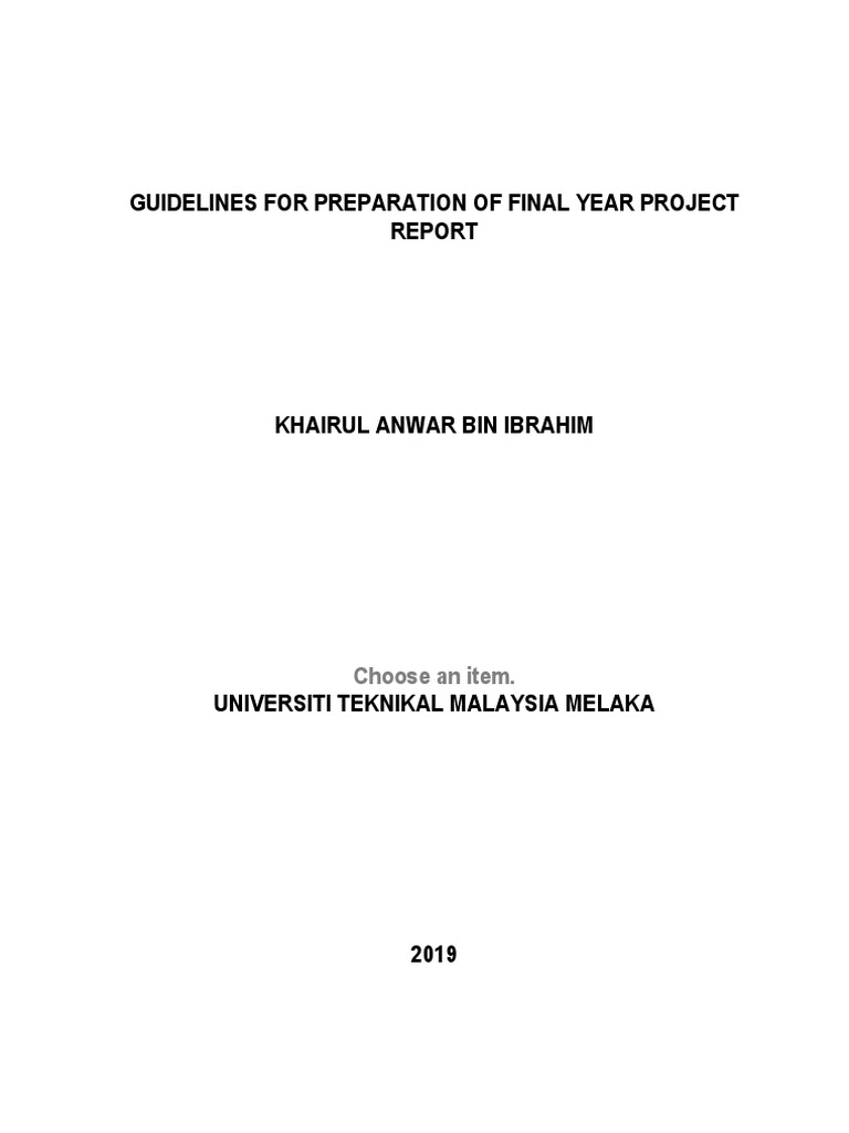 Guidelines For Preparation of Final Year Project Report | PDF ...