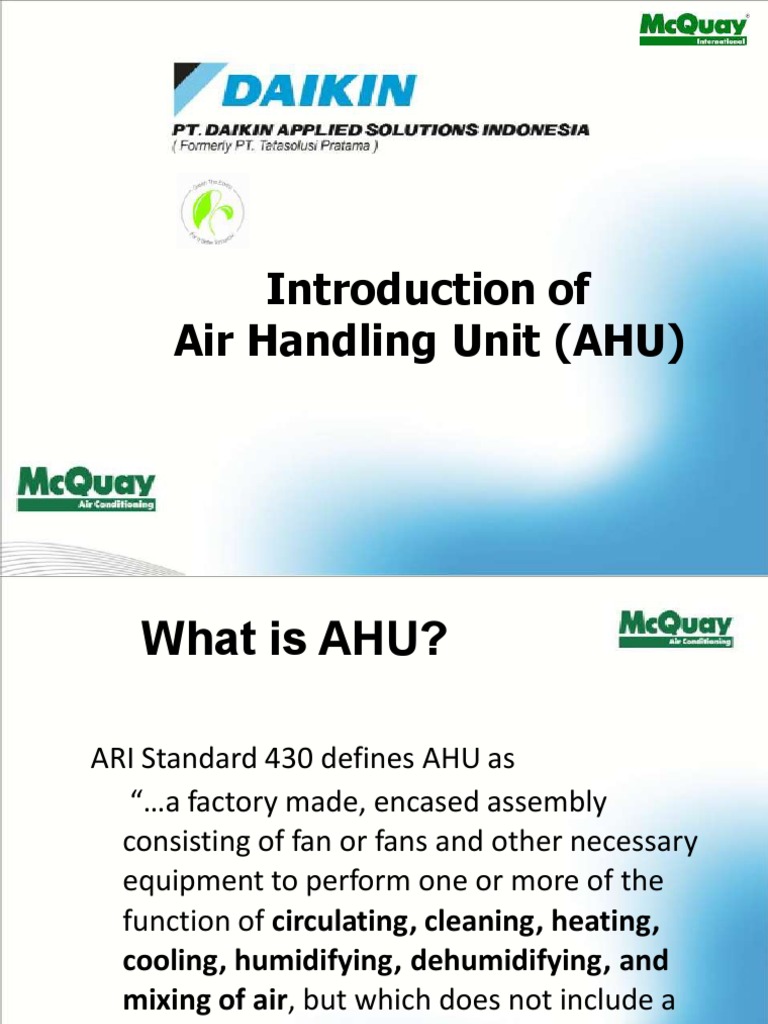 Presentasi Ahu DX | PDF | Temperature | Home Appliance