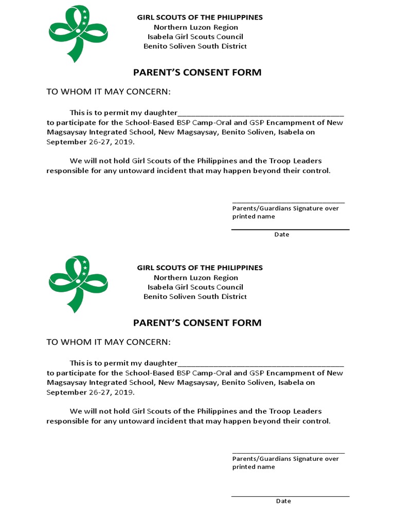Girl Scouts Consent | PDF