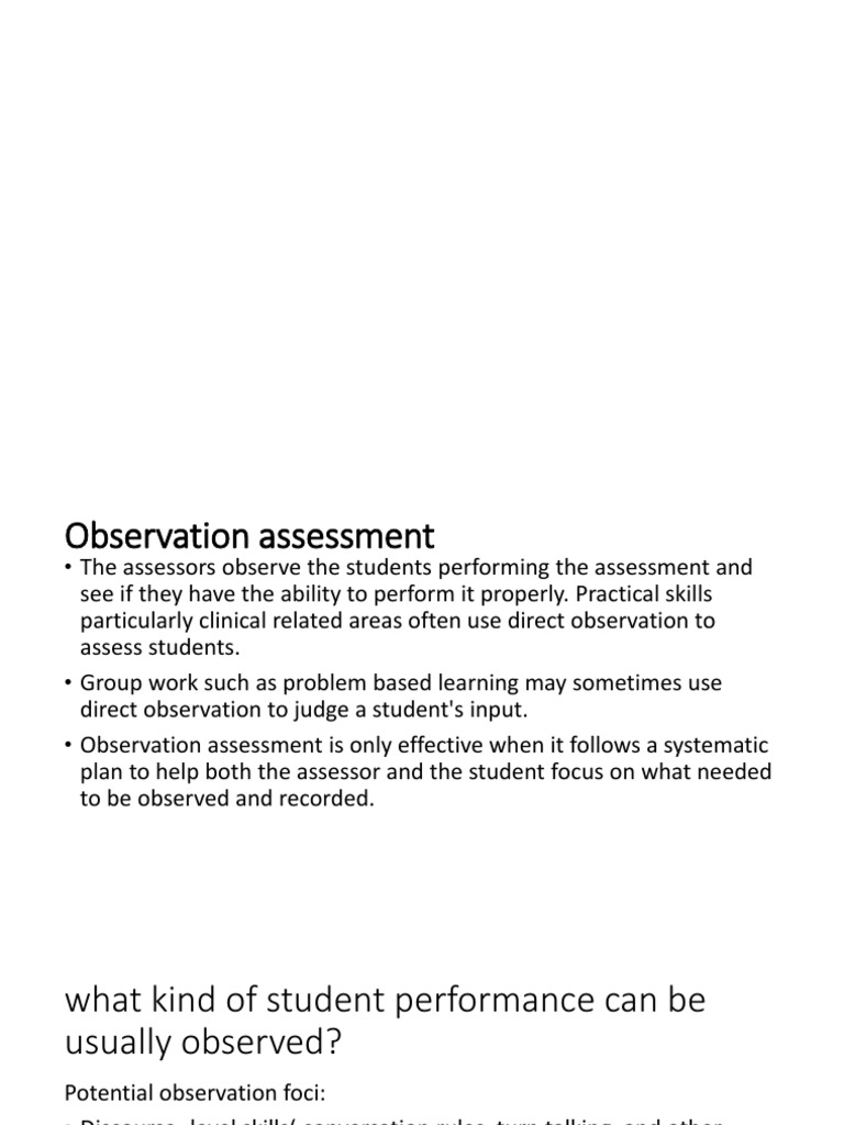 Observational Assessments | PDF