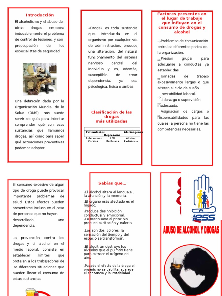 Triptico Consumo de Alcohol | Descargar gratis PDF | Drogas | Cannabis ...