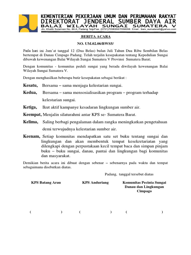 Contoh Berita Acara | PDF
