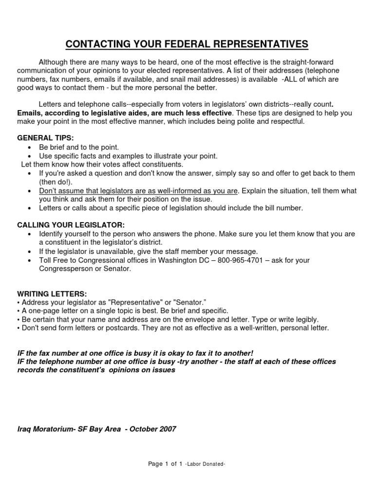 Call Congress | PDF | United States Congress | American Government