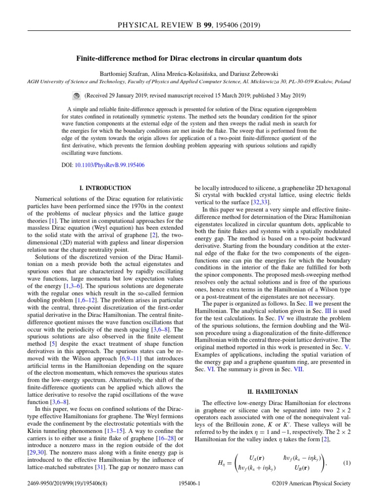 Quantum Dots | PDF | Hamiltonian (Quantum Mechanics) | Wave Function