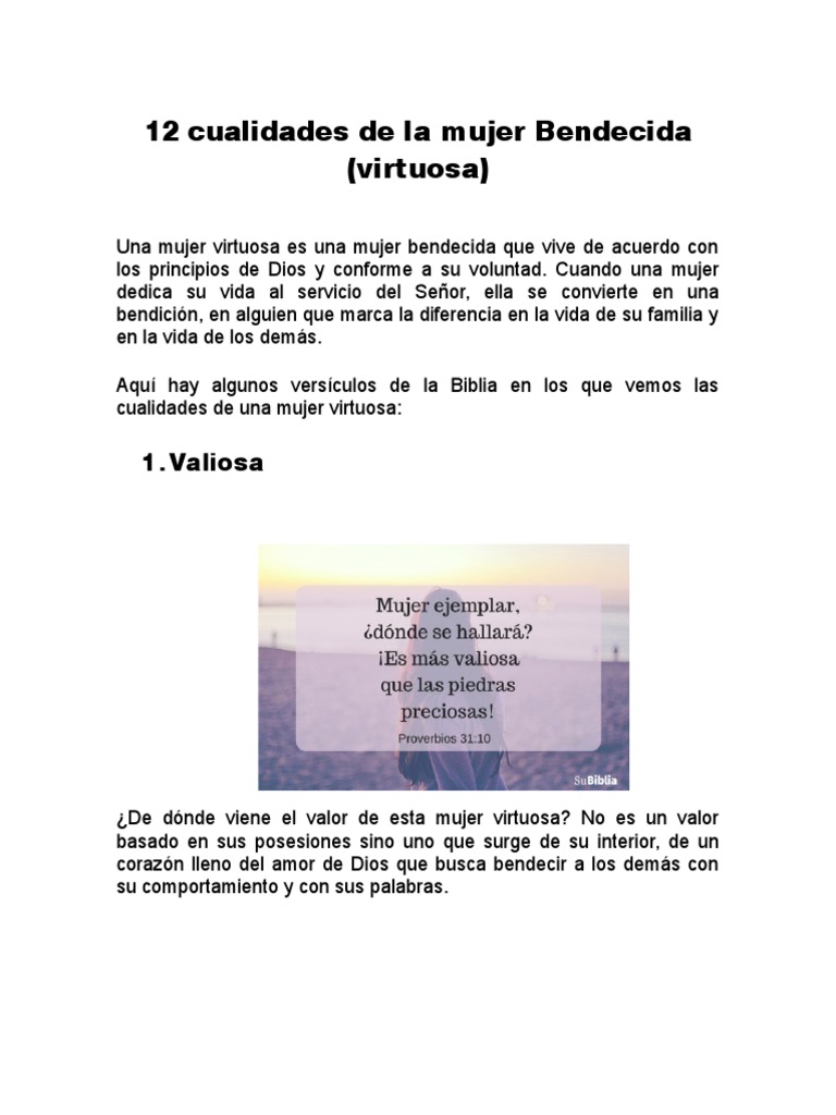 12 Cualidades de La Mujer Bendecida | PDF | Science | Ciencia filosófica