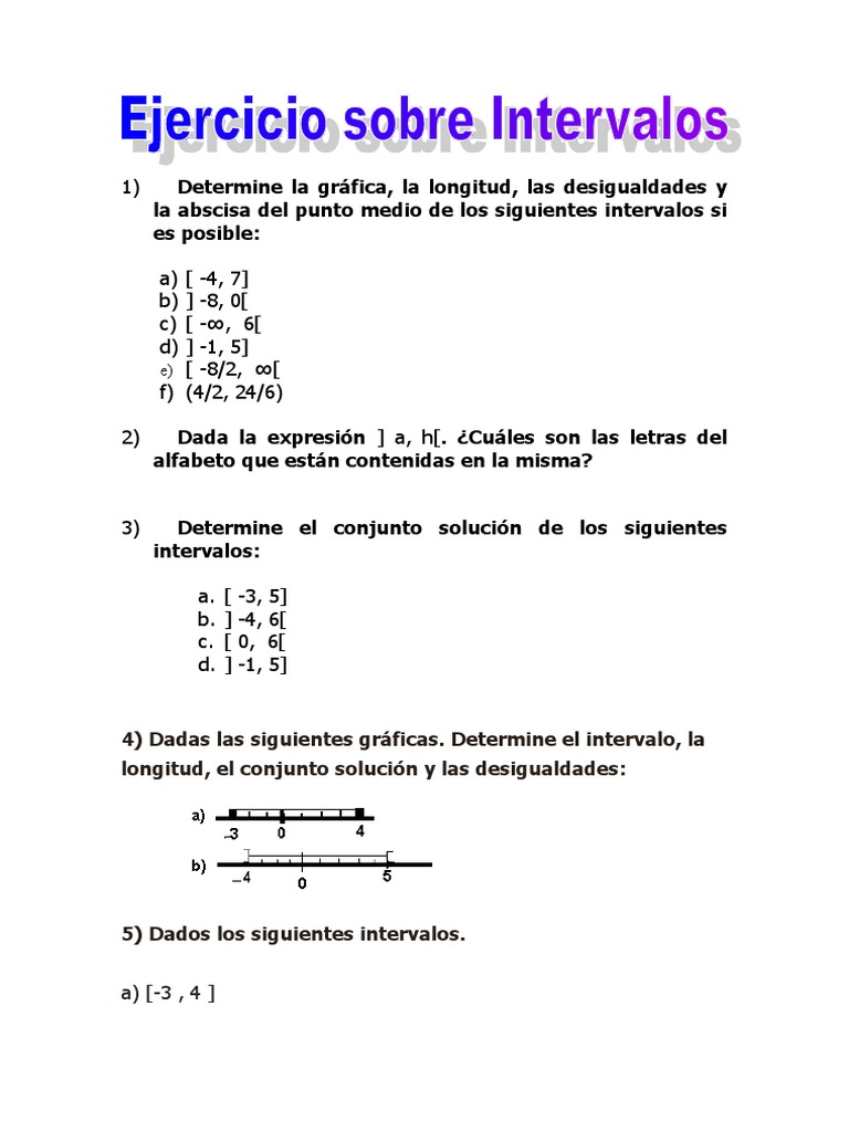 Ejercicio Sobre Intervalos | PDF