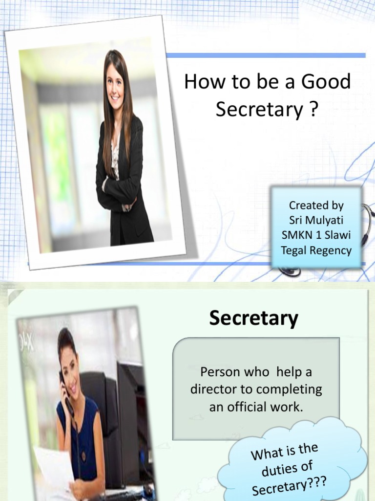 How To Be A Good Secretary Karya Bimbingan Bu Arma Setyo Nugrahani | PDF