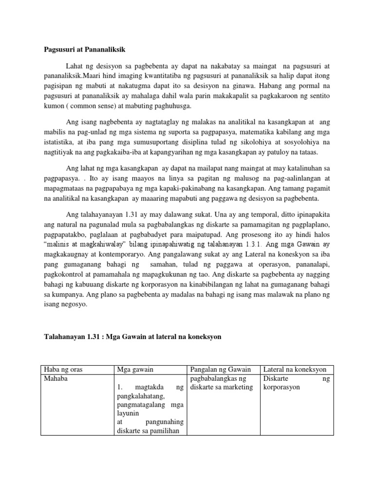 Pagsusuri at Pananaliksik | PDF