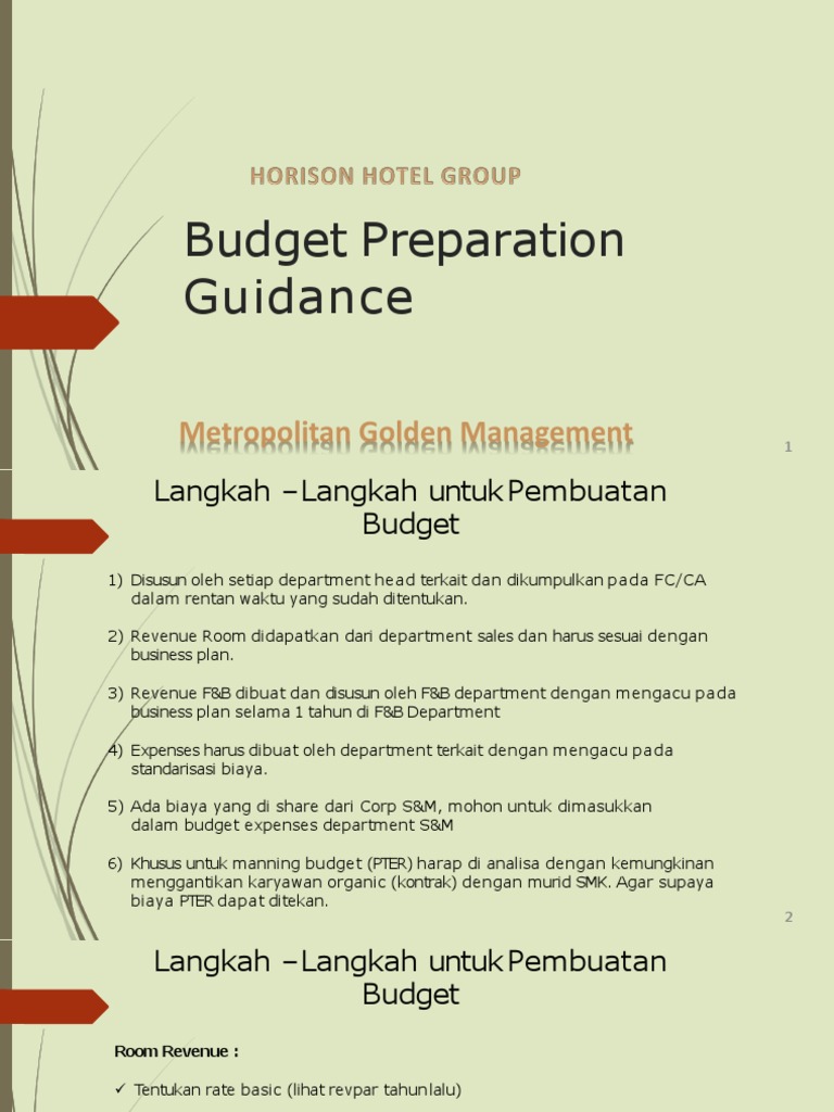 Budget Preparation Guidance PDF | PDF