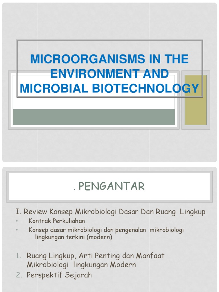 Microorganisms in The Environt and Microbial Biotechnology | PDF ...