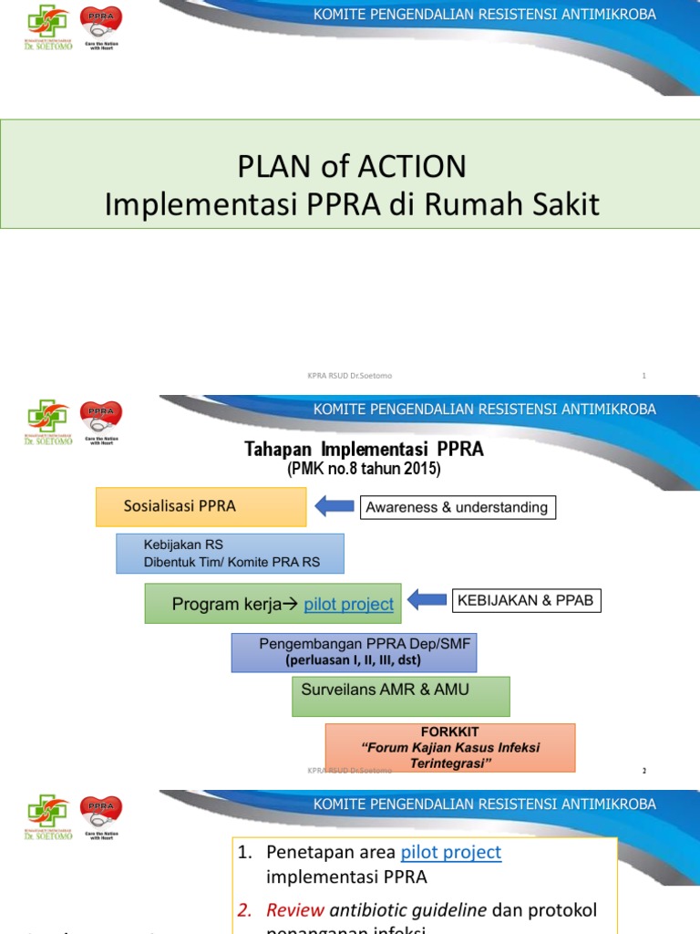 Plan of Action Implementasi PPRA Di Rumah Sakit: KPRA RSUD DR - Soetomo ...