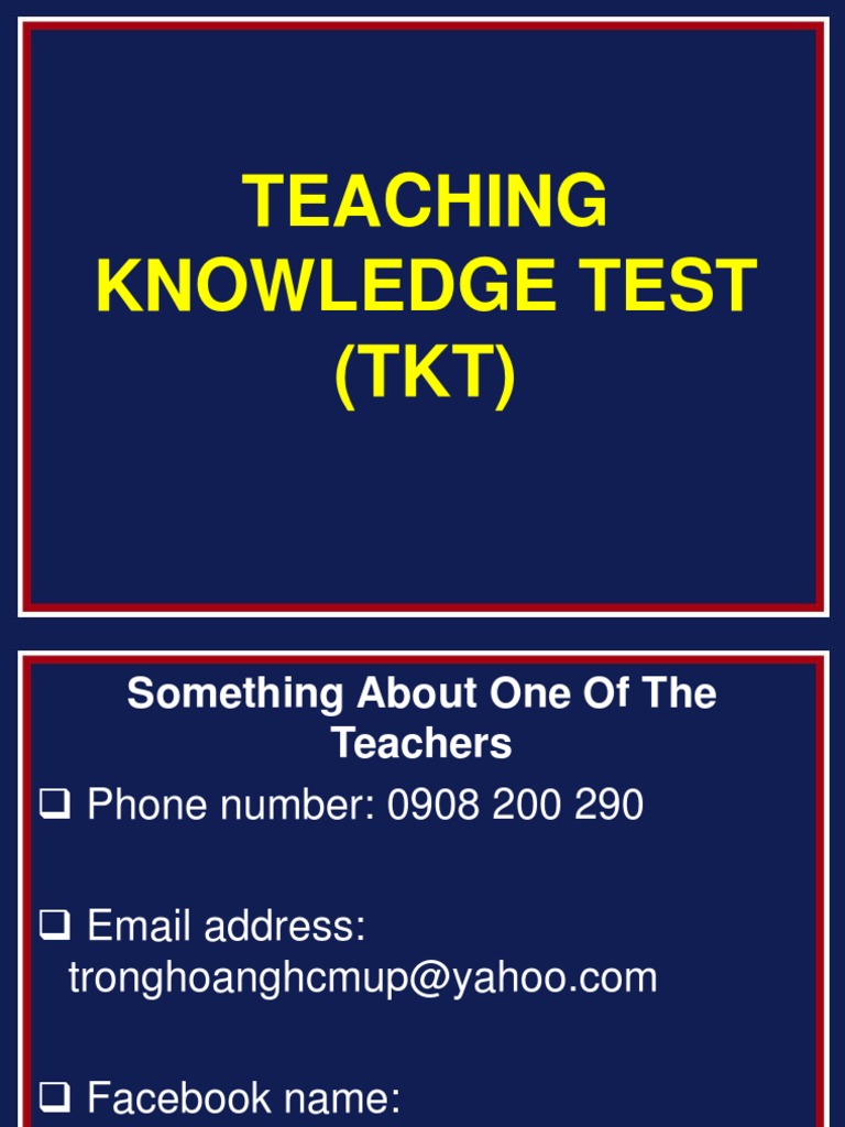 Introduction To TKT | PDF