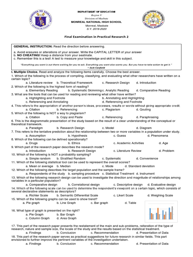 Practical Research 2: 2nd Quarter Exam | PDF | Research Design | Statistics