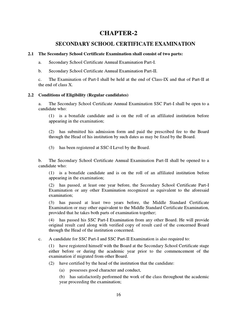 Secondary School Certificate Examination | PDF | Test (Assessment ...