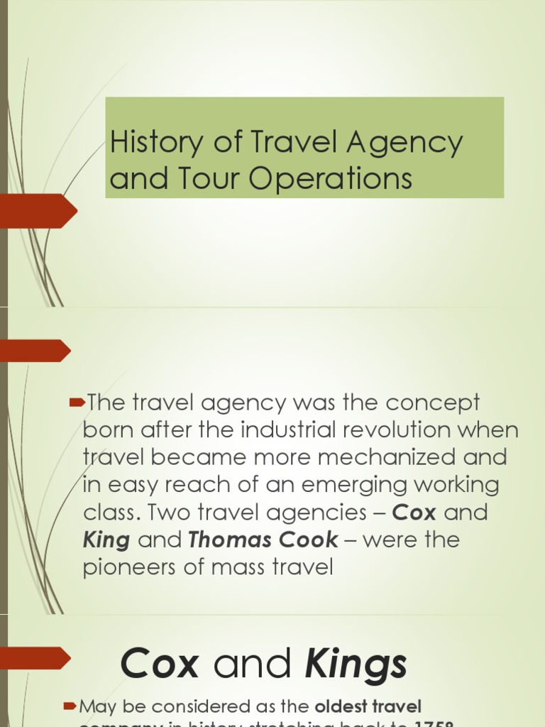 History of Travel Agencies: 1758 Onward | PDF | Tourism | Business
