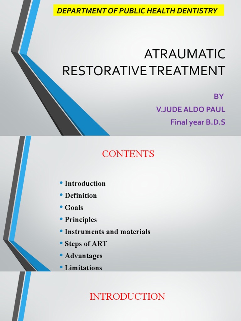 Atraumatic Restorative Treatment Overview | PDF | Tooth Enamel | Dentistry