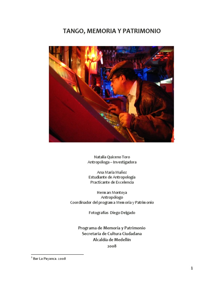Tango Memoria y Patrimonio | PDF | Musica Tango | Concepto