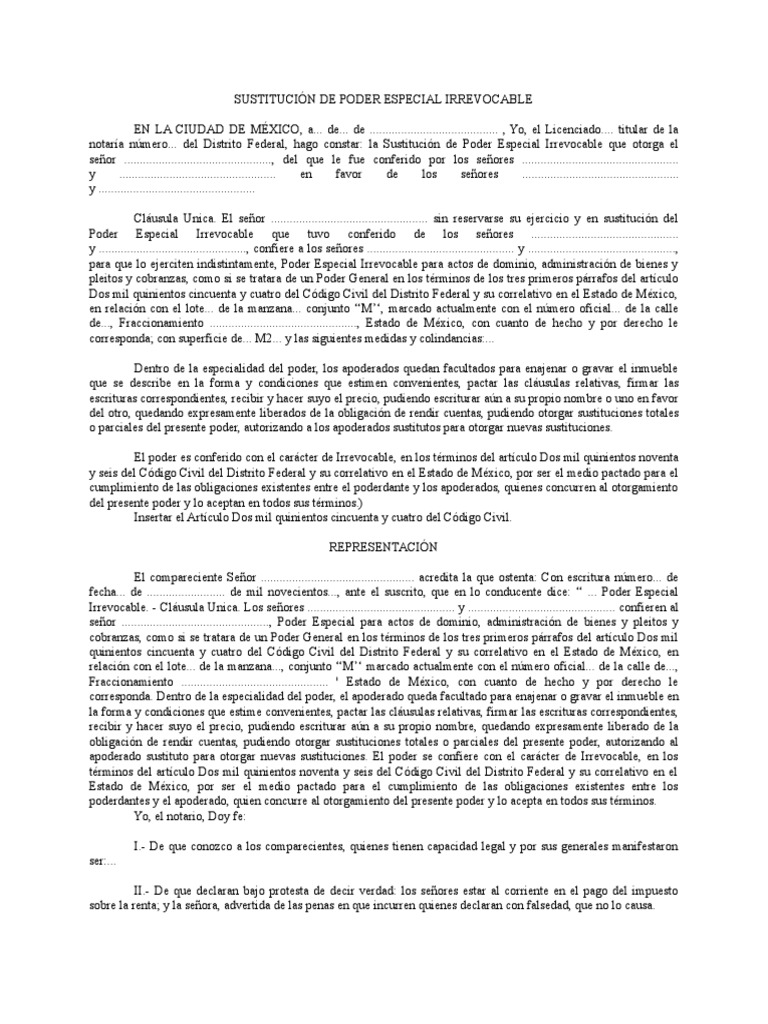 Poder Especial Irrevocable CDMX | PDF | Ciudad de México | Estado (política)