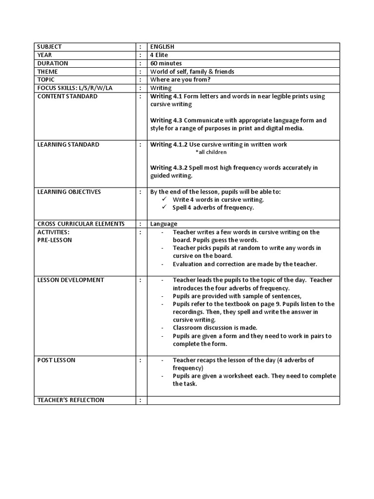 Writing 4.1 Form Letters and Words in Near Legible Prints Using | PDF ...