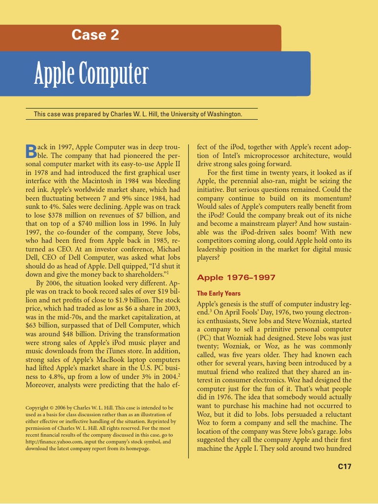 Apple Case Study | PDF | Macintosh | Ibm Pc Compatibles