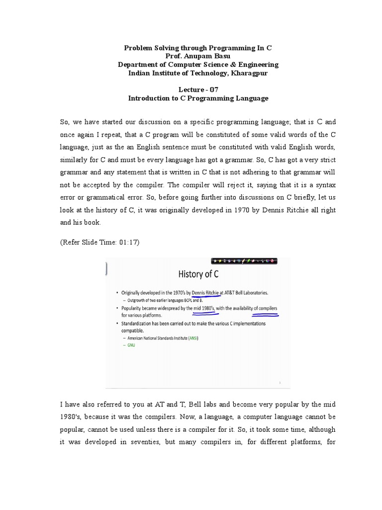Lec7 PDF | PDF | Parameter (Computer Programming) | C (Programming Language)