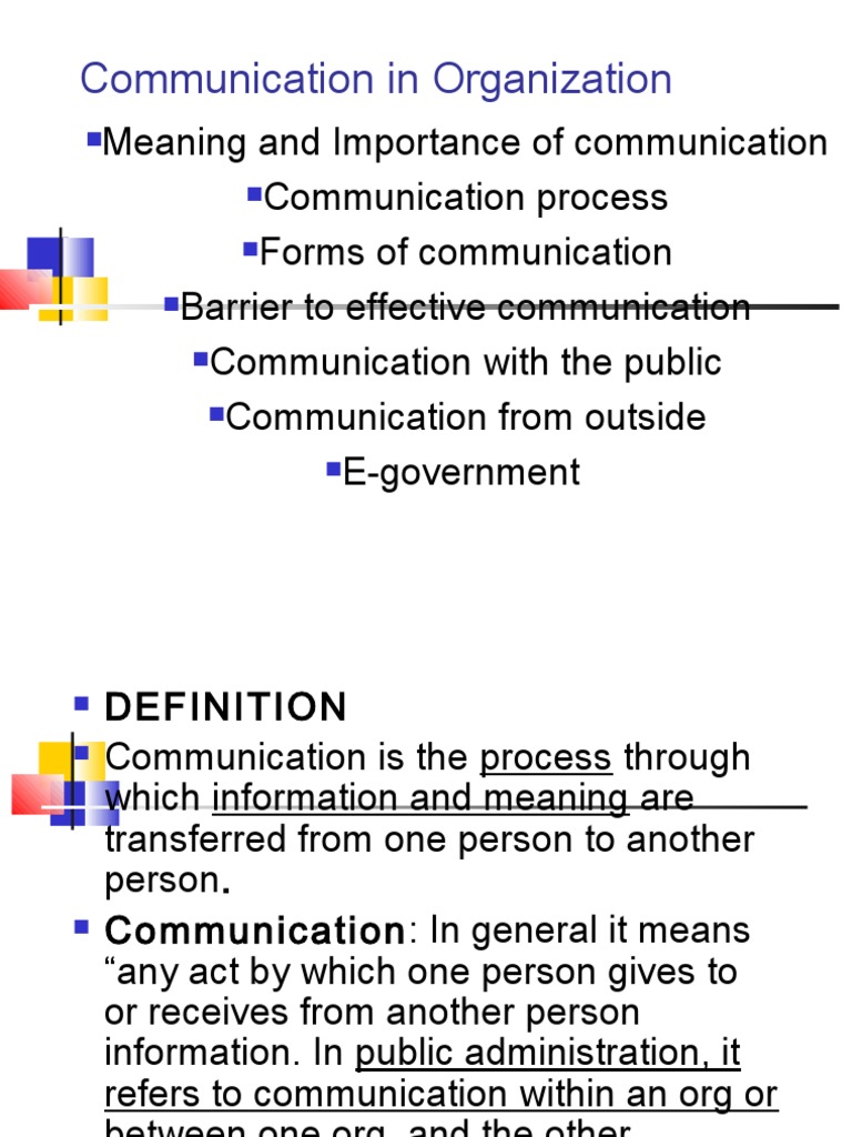 COMMUNICATION | PDF | E Government | Communication