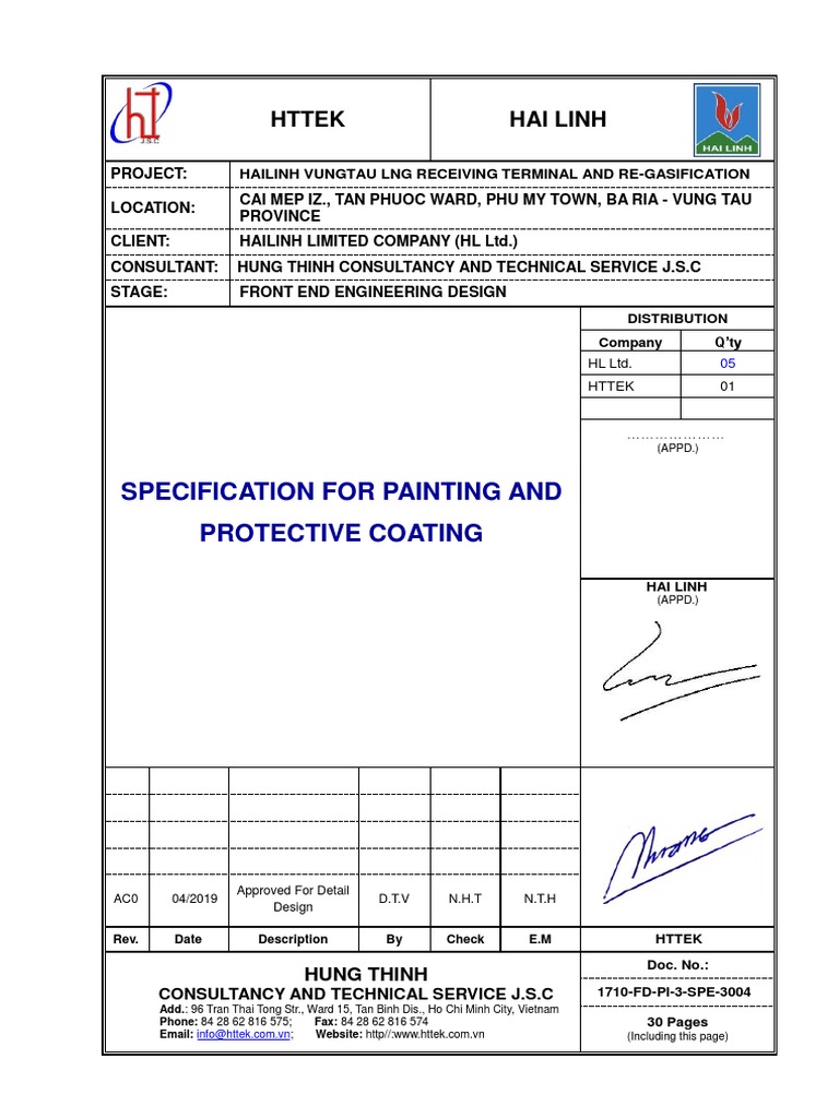 Painting Spec | Galvanization | Liquefied Natural Gas