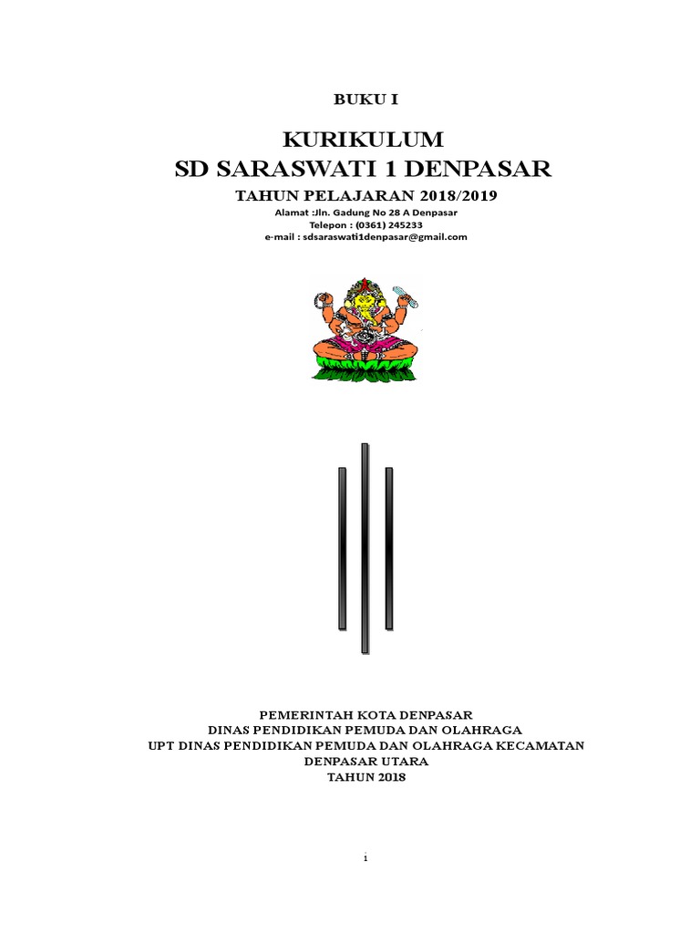 Contoh Cover Kurikulum SD Saraswati | PDF
