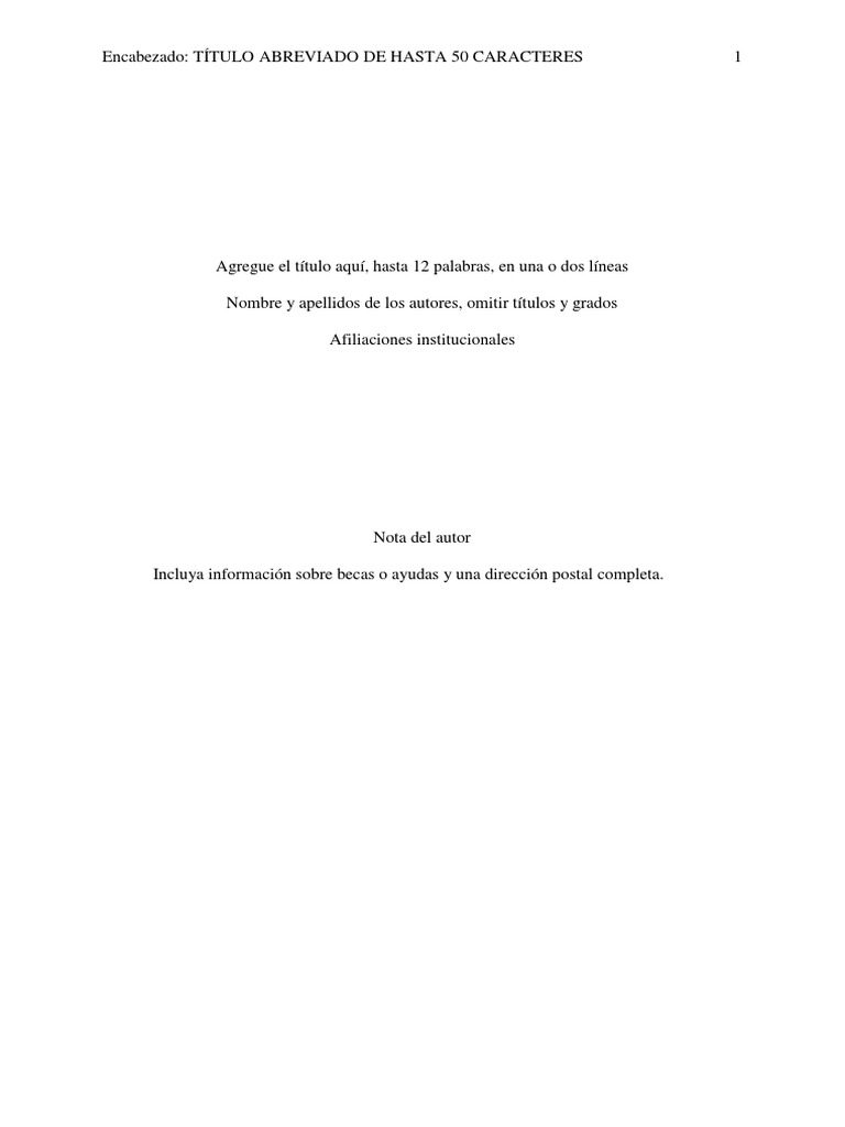 Documento Estilo Apa 6ta ED - MODELO | PDF | Estilo apa | Informática y ...