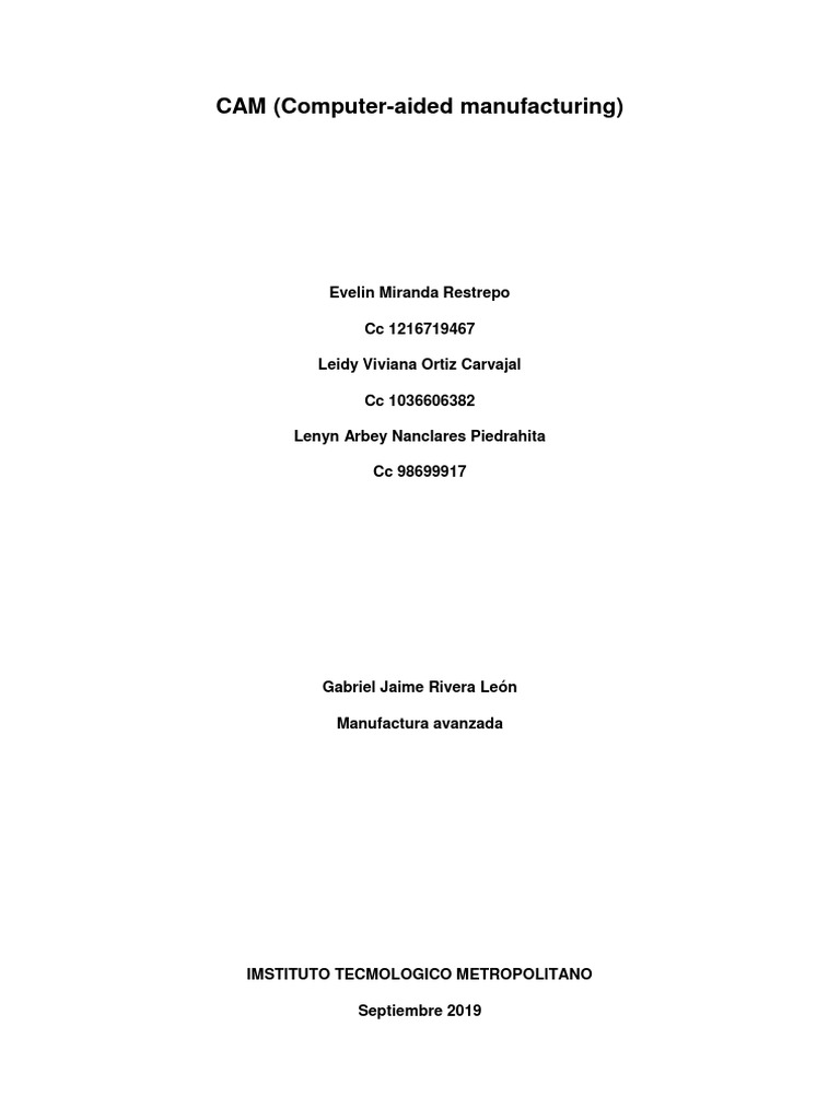 CAM (Computer-Aided Manufacturing) | PDF | Control numerico | Software