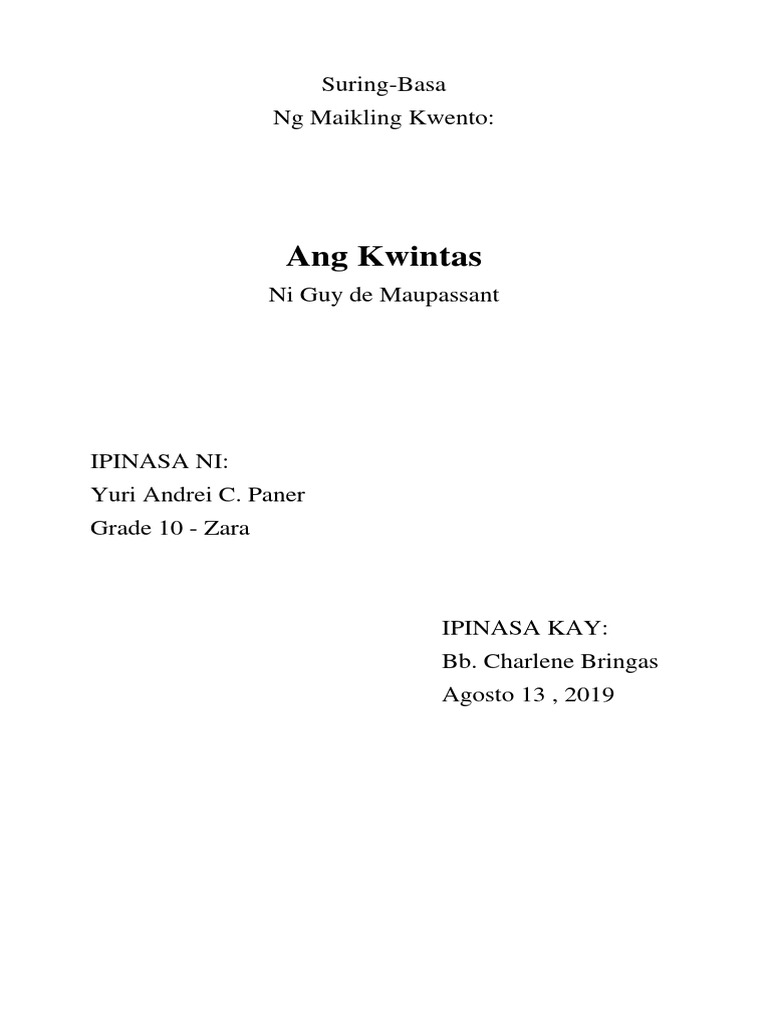 Ang Kwintas | PDF