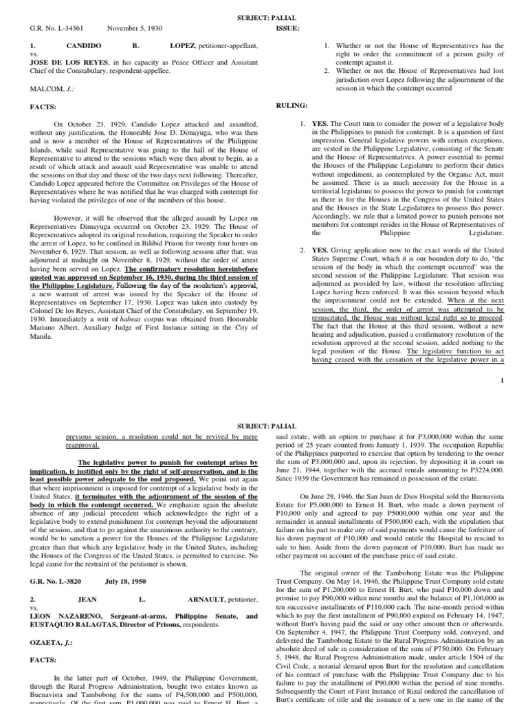Consolidated Cases PALIAL | PDF | United States Constitution | United ...