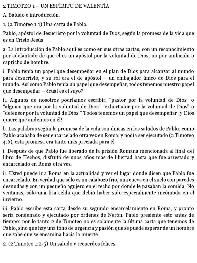 2 Timoteo 1 | PDF | Pablo el apóstol | Fe