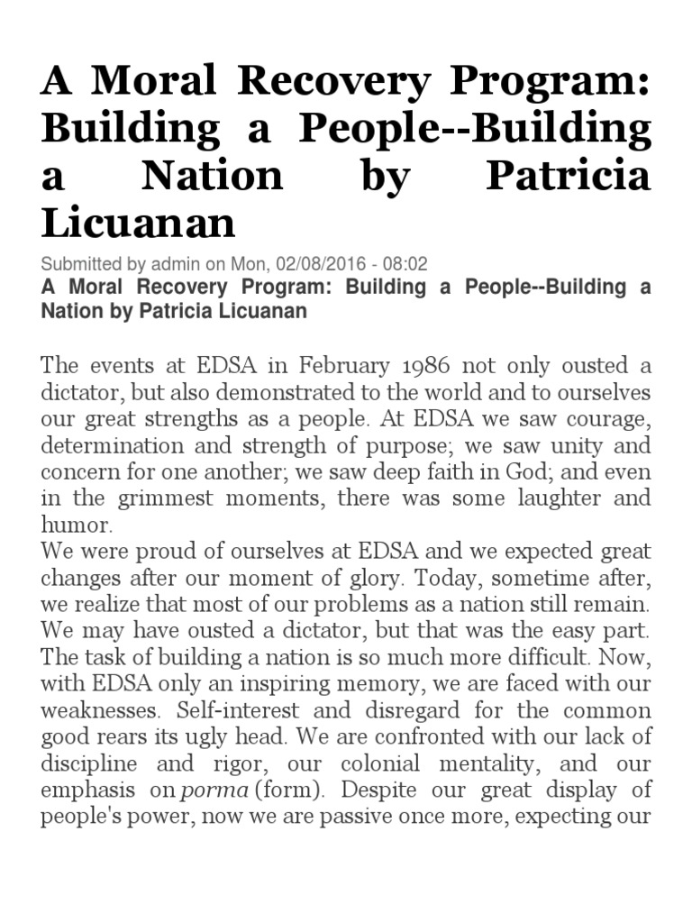 A Moral Recovery Program | PDF | Humour | Family