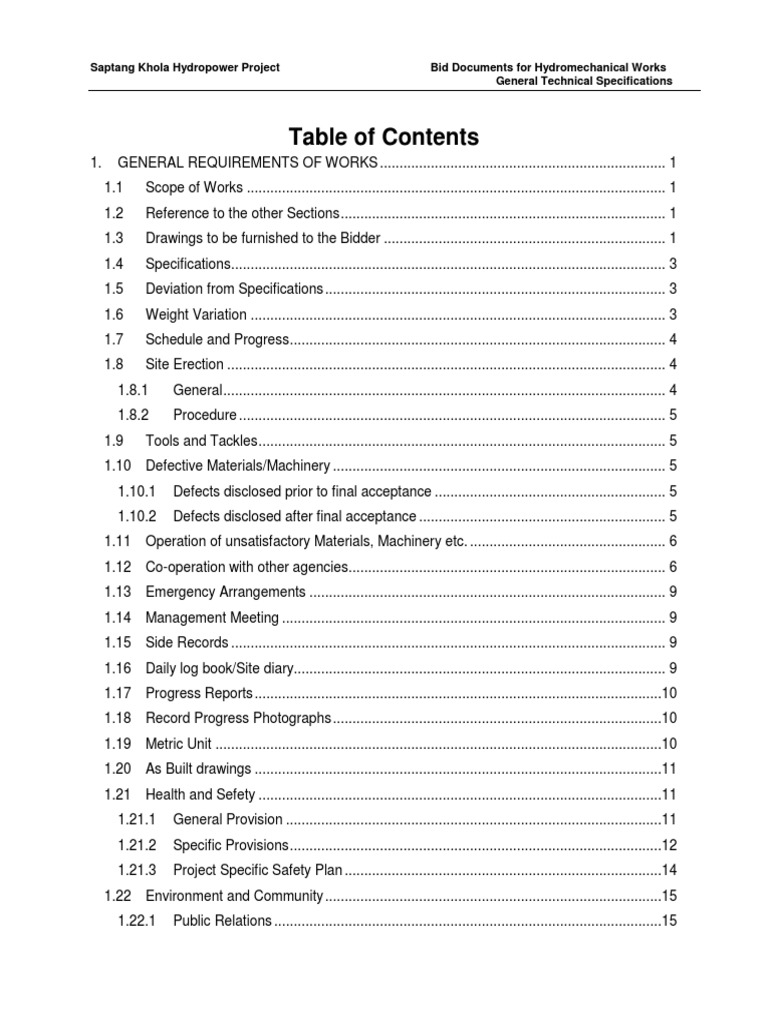 General Technical Specifications | PDF | Welding | Construction