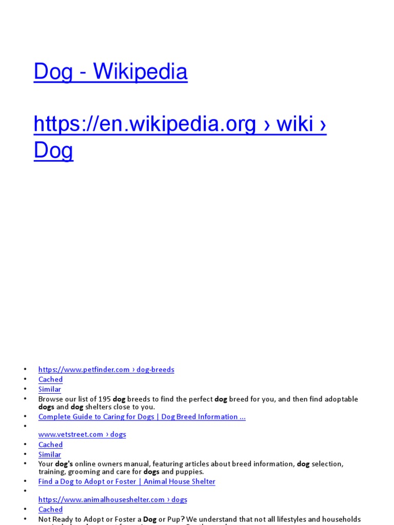 Dog - Wikipedia Dog | PDF