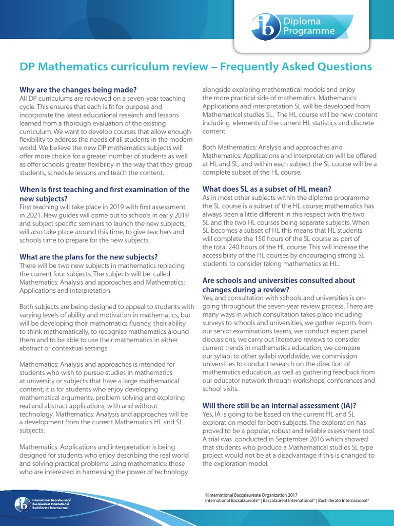 DP Mathematics Curriculum Review en | PDF | Curriculum | Teaching ...